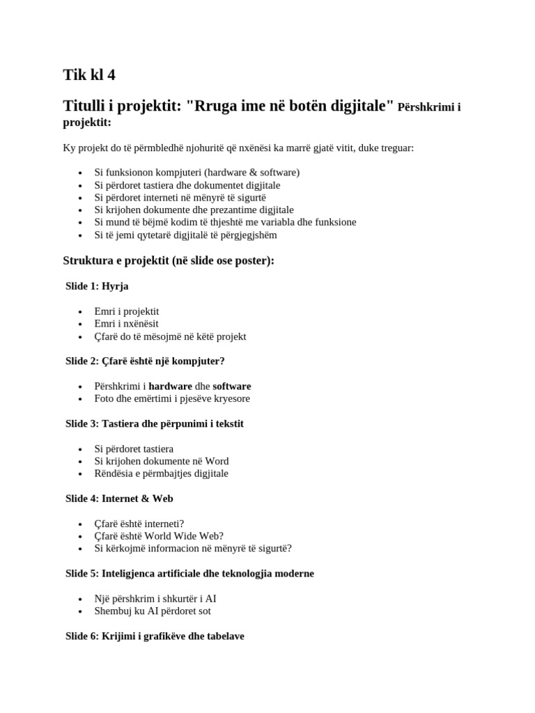 PROJEKT 1 tik kl 4 | PDF