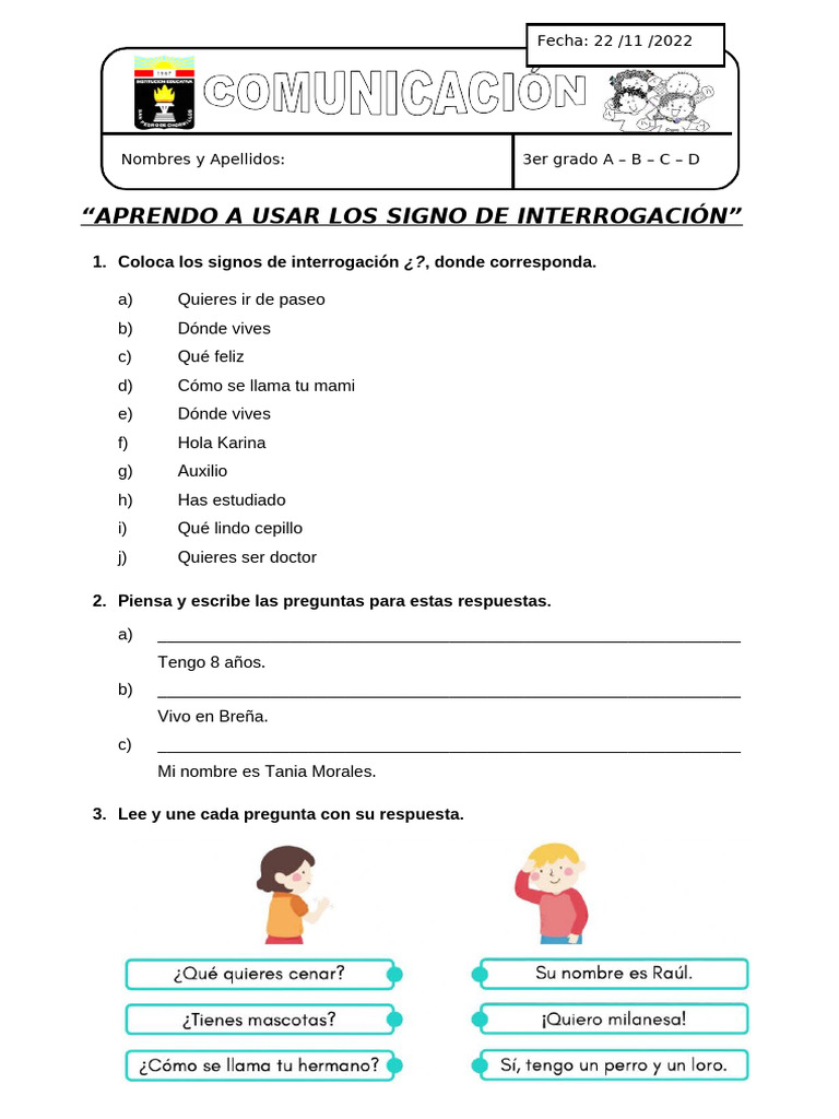 Comunicación Signos de Interrogación - Martes 22 | PDF