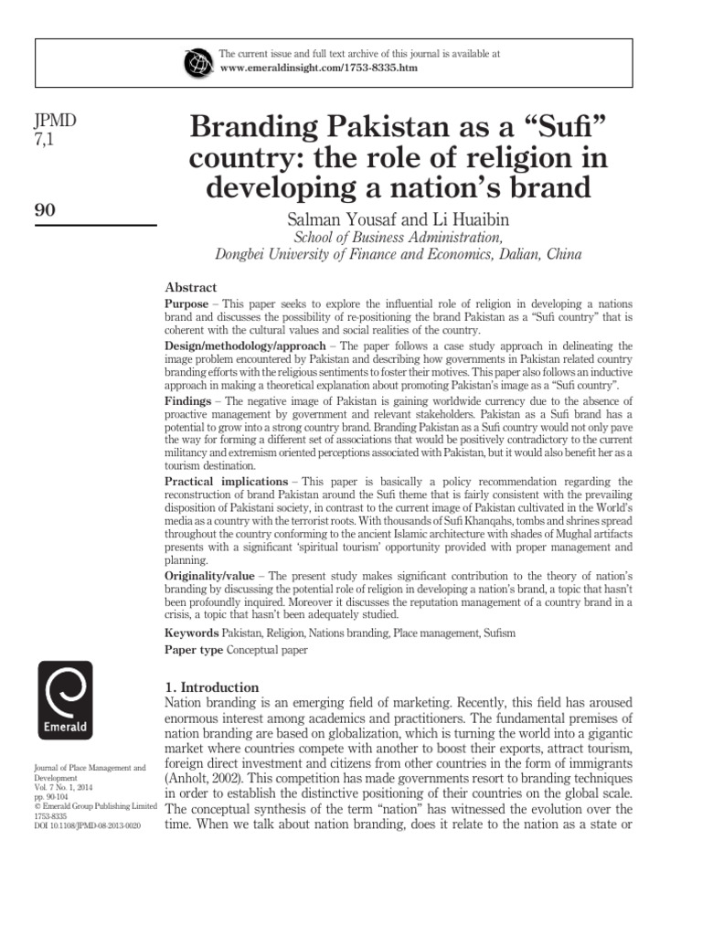 Branding Pakistan As Sufi Country | PDF | Sufism | Pakistan