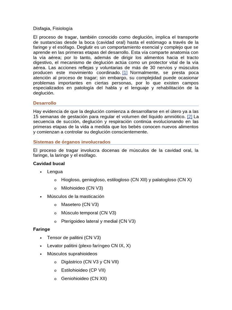 Disfagia, Fisiologia | PDF | Esófago | Cabeza y cuello humanos