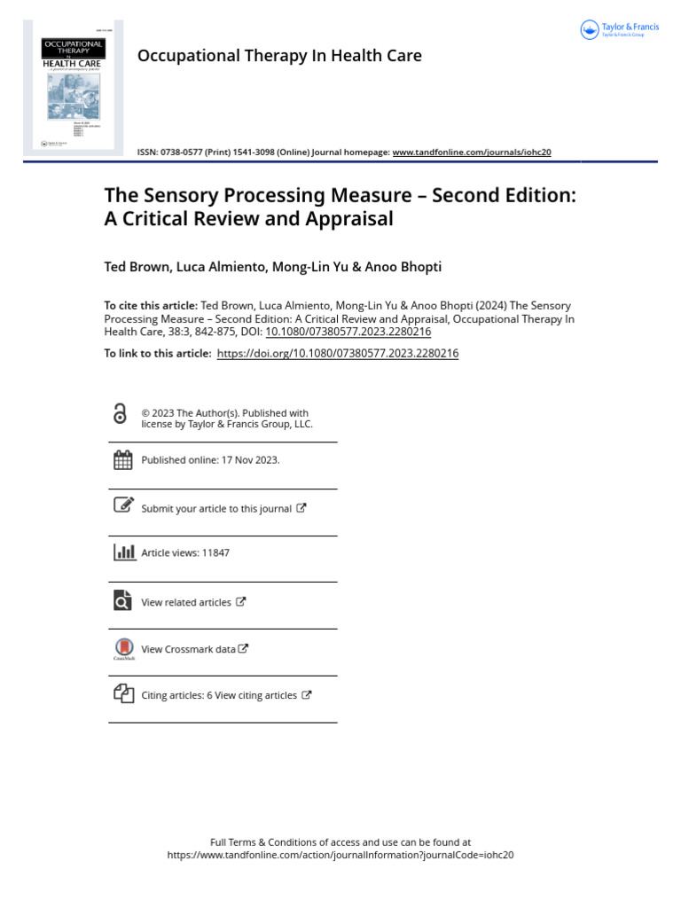 Critical Review of SPM-2 in Occupational Therapy | PDF | Sensory ...