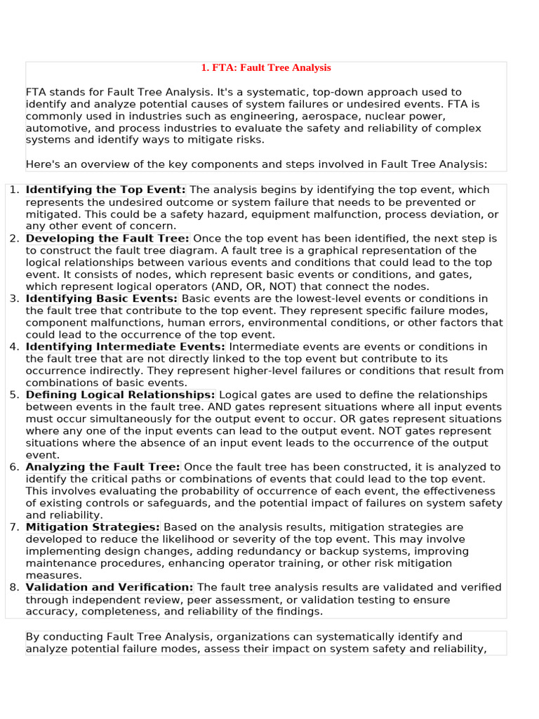 FTA - Fault Tree Analysis and FMEA - Failure Mode and Effects Analysis | PDF | Reliability ...