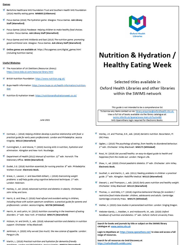 Nutrition and Hydration Resources Guide | PDF | Health Care | Nutrition