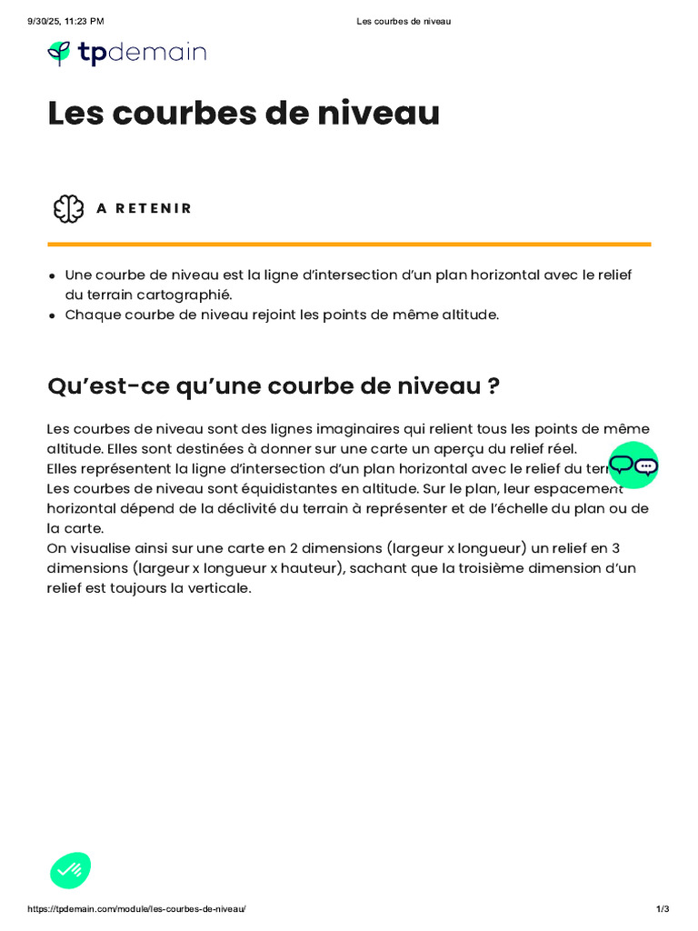 Les Courbes de Niveau | PDF