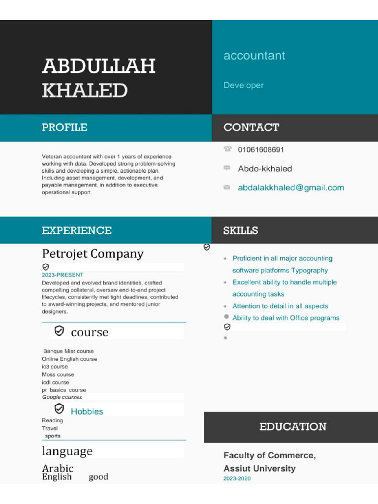 Cv. Abdullah Khaled | PDF