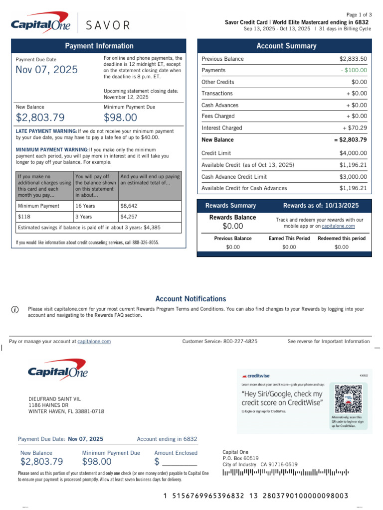 Credit Card Account Summary & Payment Info | PDF | Credit Card | Annual ...