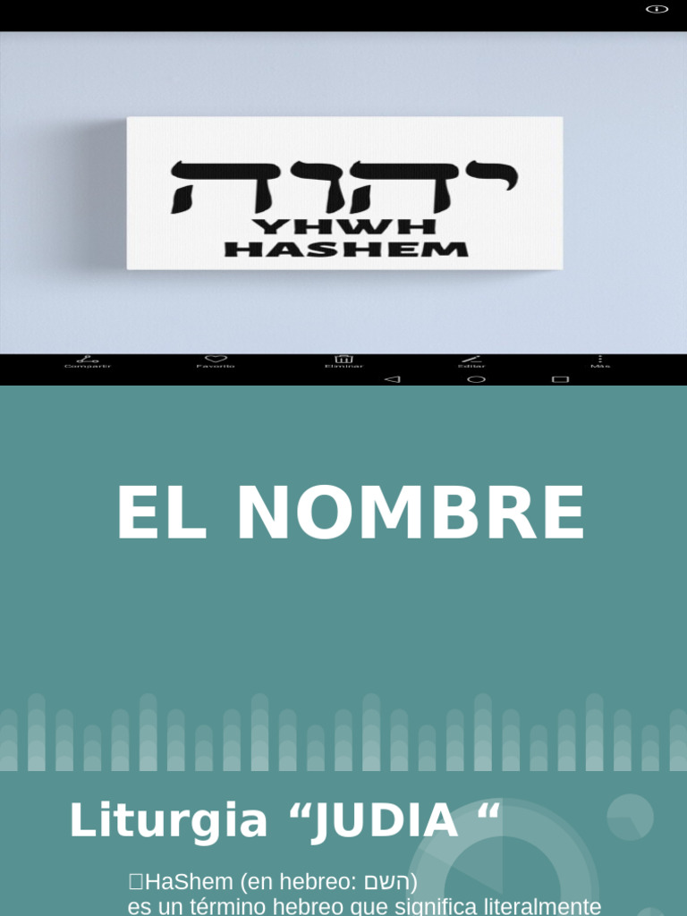 Hashem - y H W H | PDF | Nombres de Dios en el judaísmo | Contenido bíblico