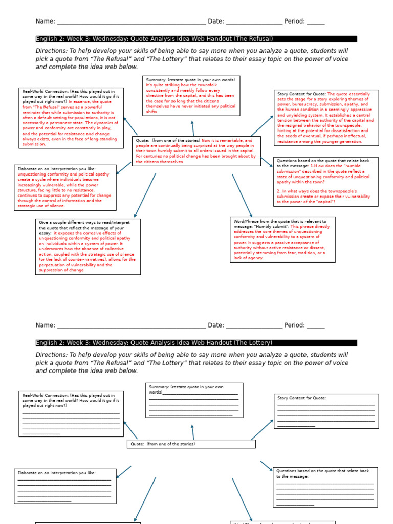 English+2 Week+3 Wednesday Quote+Analysis+Idea+Web+Handout+2025 ...