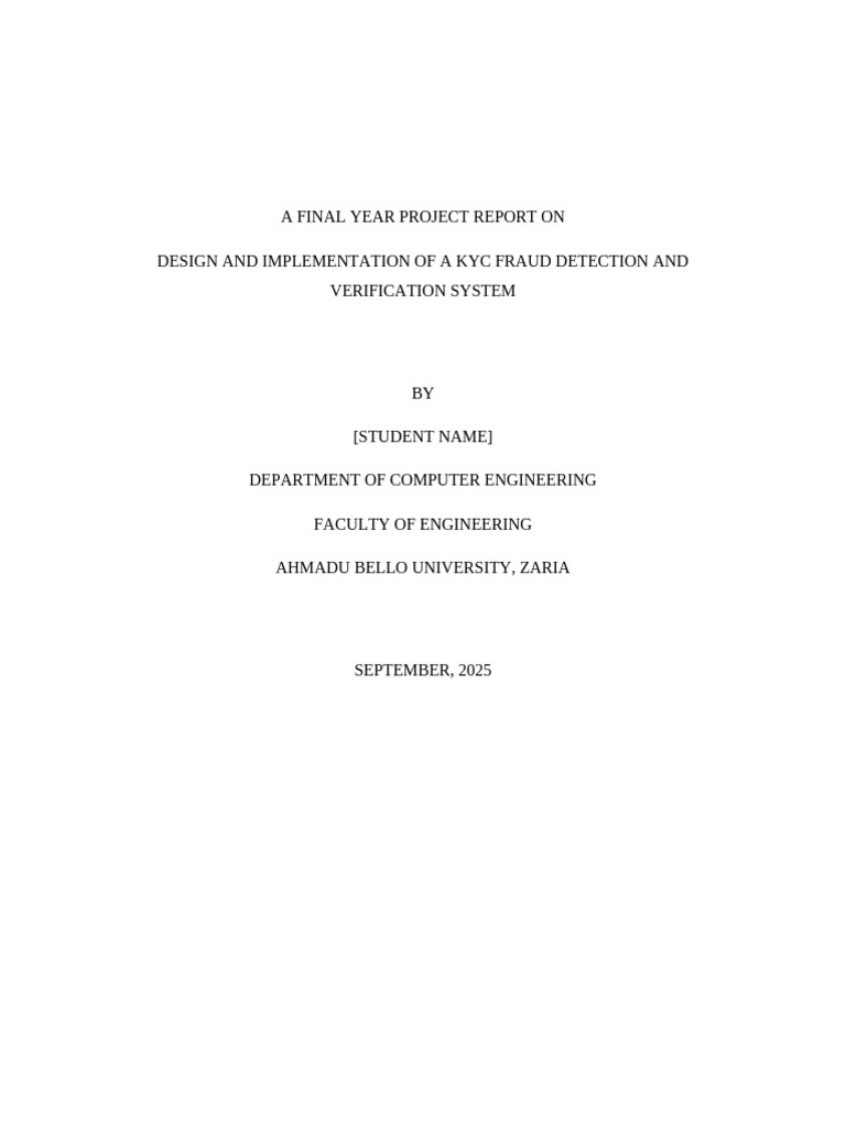 KYC Fraud Detection System Project Report | PDF | Databases | Optical ...