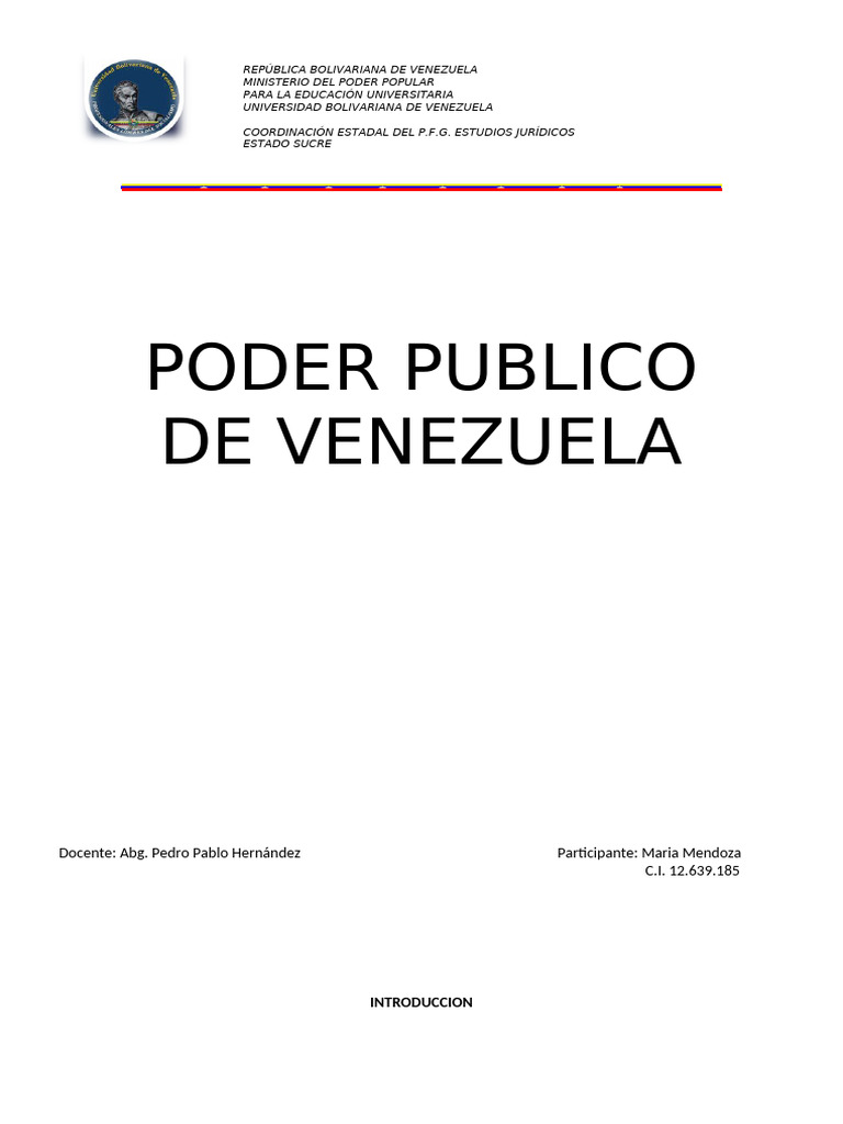 Estructura del Poder Público en Venezuela | PDF | Judicaturas | Alcalde