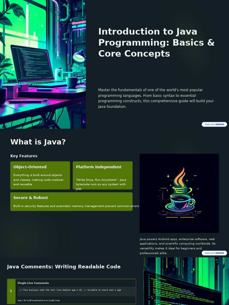 Java Programming Basics Guide | PDF | Java (Programming Language ...