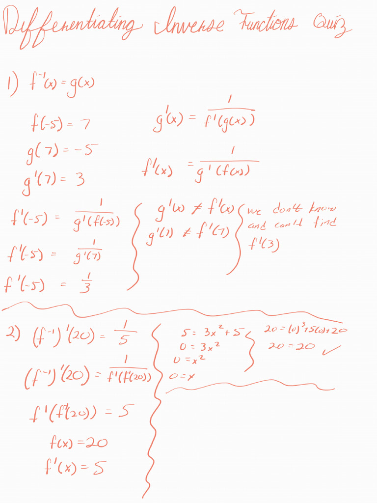 Differentiating Inverse Functions | PDF
