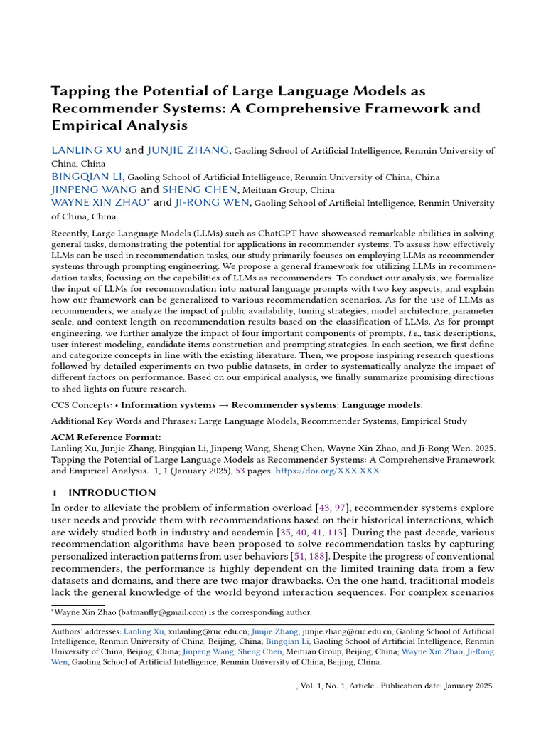 Tapping The Potential of Large Language Models As Recommender Systems ...