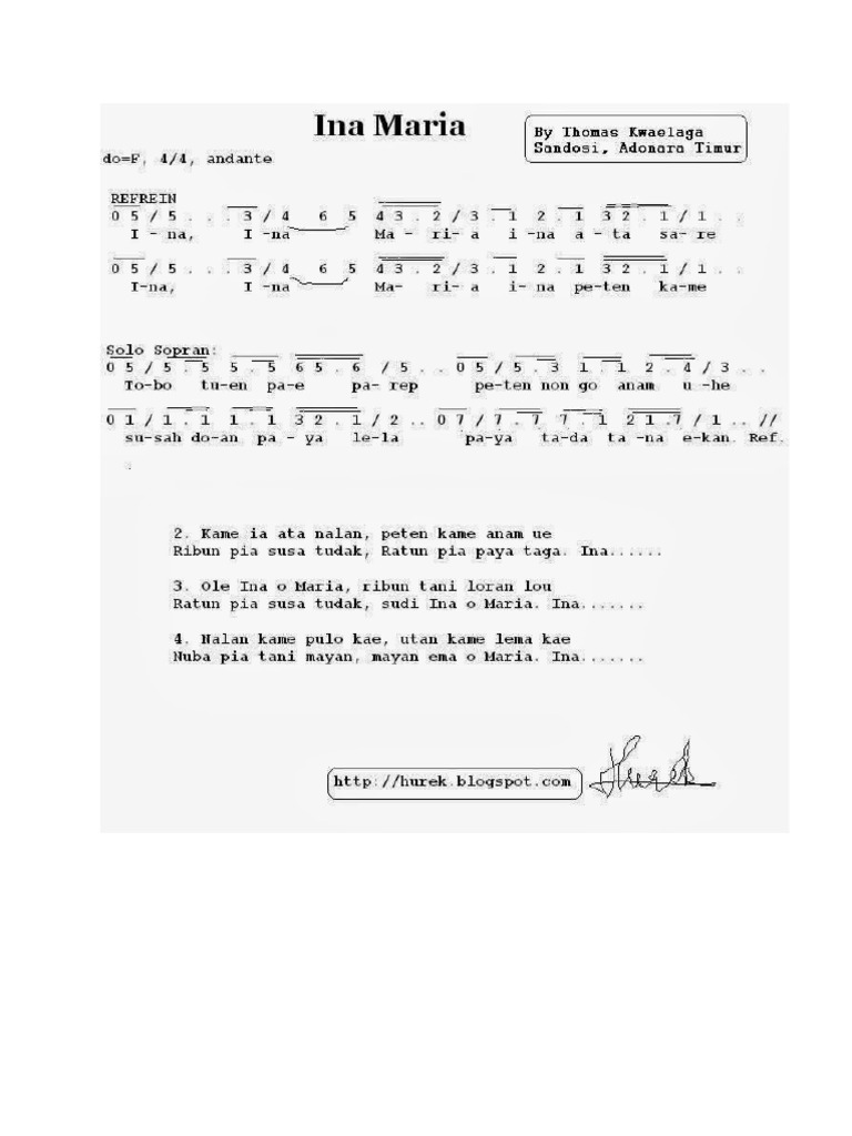 Lagu Ina Maria | PDF