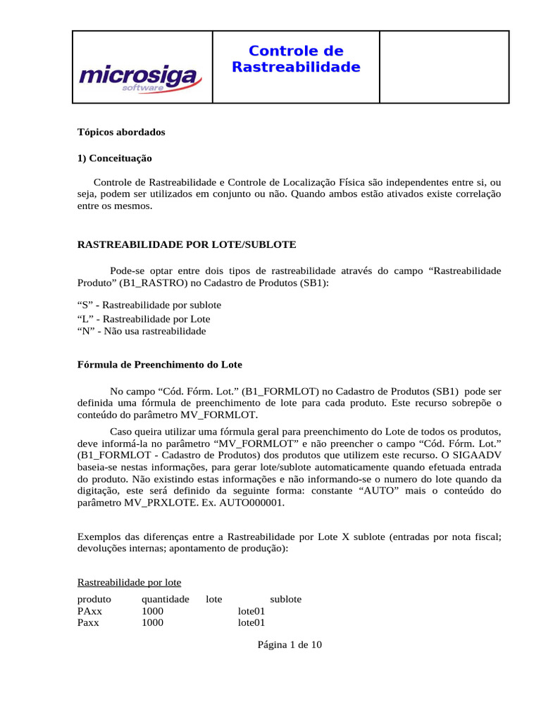 Controle de Rastreabilidade | PDF