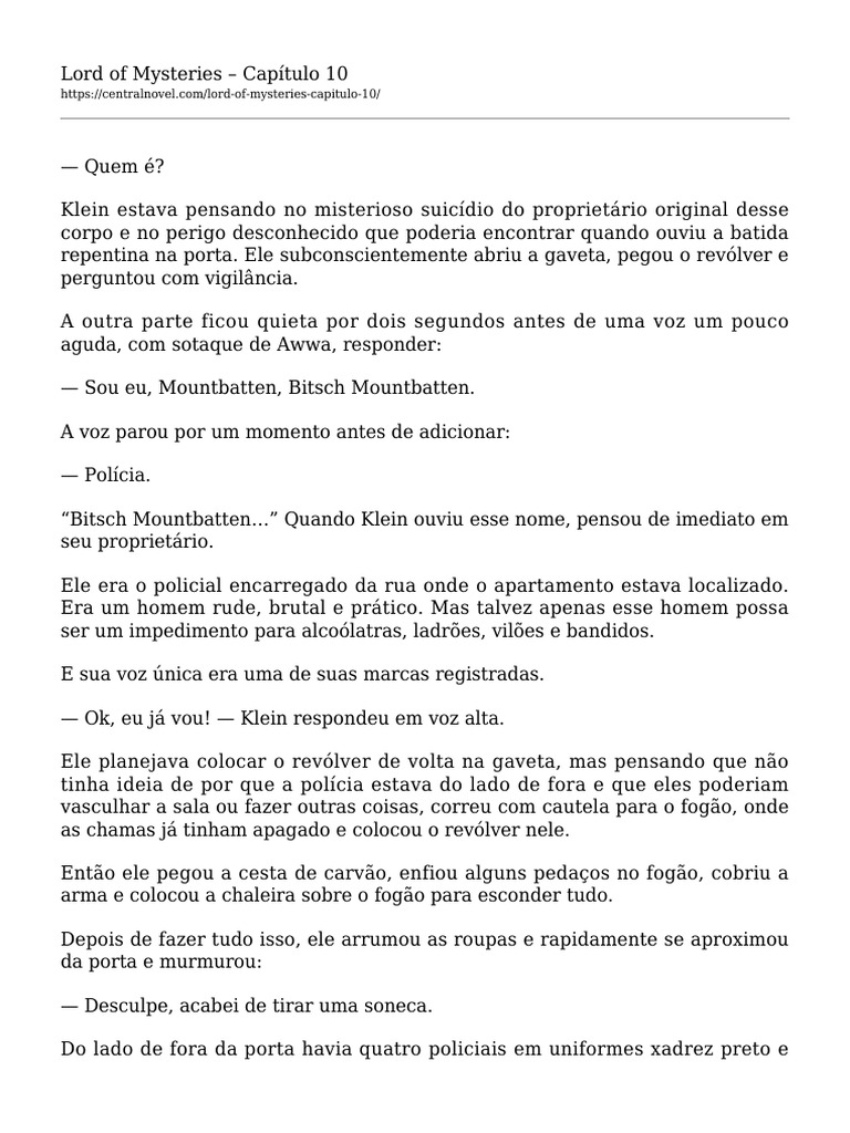 Lord of Mysteries Capitulo 10 | PDF