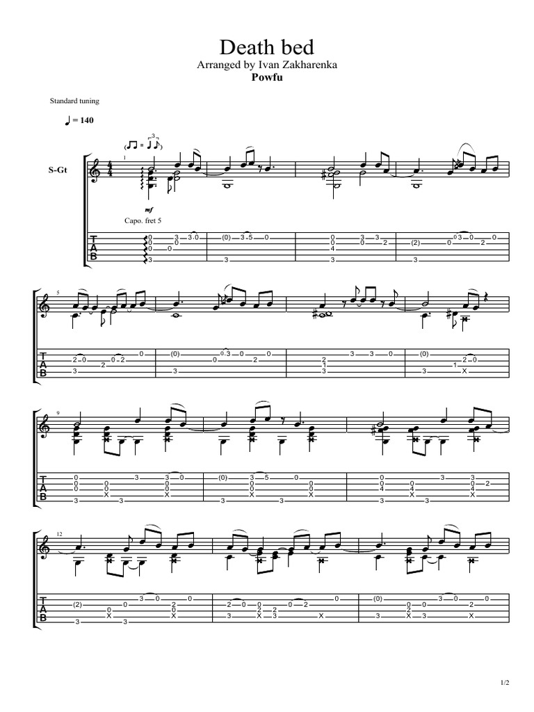 Death Bed - Powfu (By Ivan Zakharenka) | PDF | Celtic Musical ...