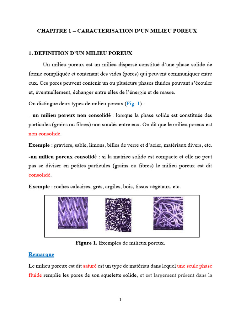 Caractérisation des milieux poreux | PDF | Porosité | Physique ...