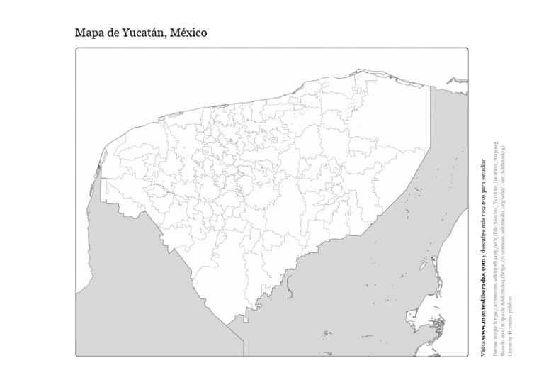 Mapa Yucatan A4 Byn Mentes Liberadas | PDF