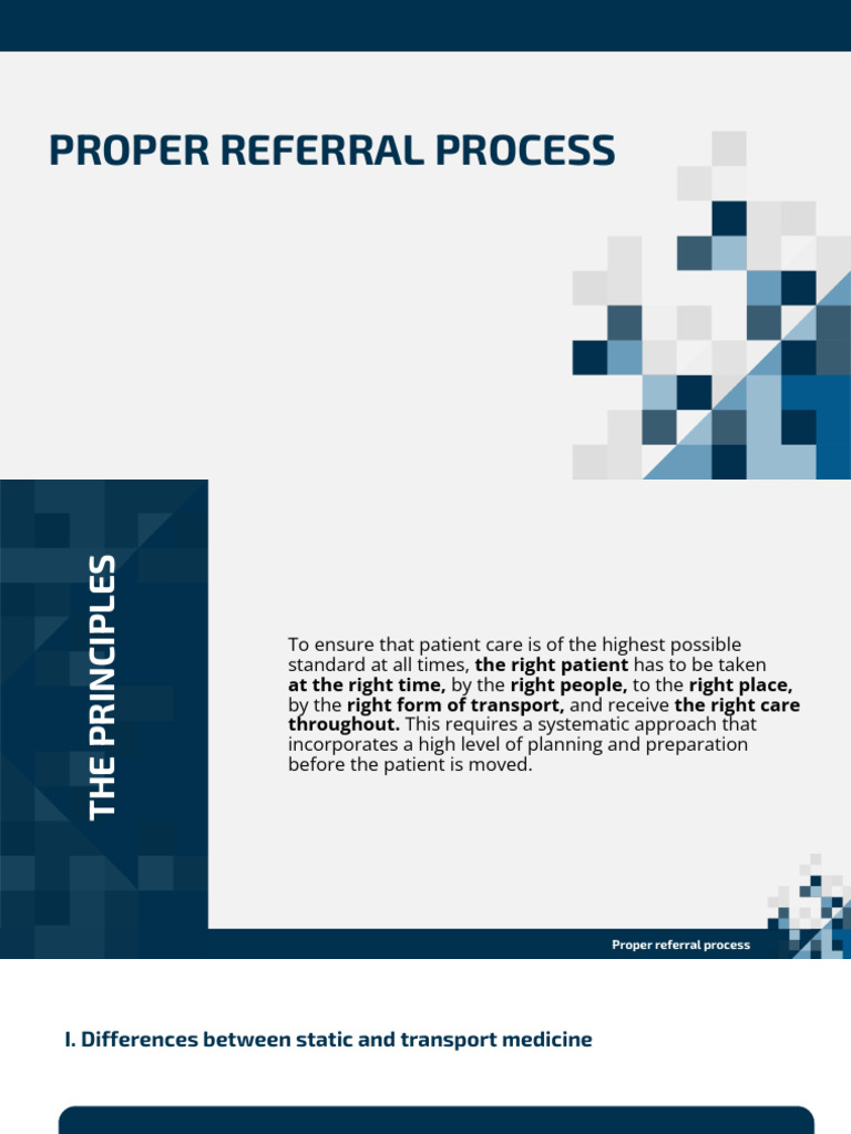 Proper Referral Process | PDF | Intravenous Therapy | Clinical Medicine