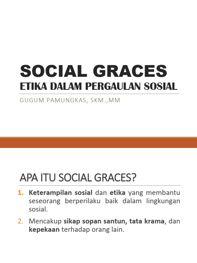 Pentingnya Social Graces dalam Kehidupan | PDF