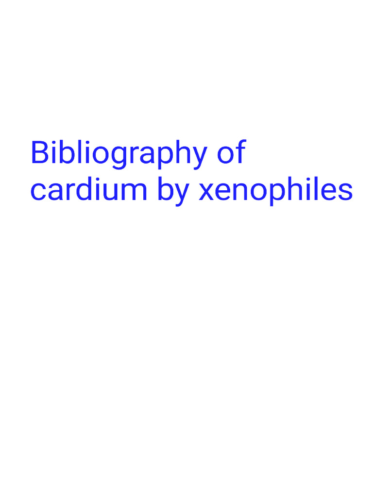 Bibliography of Cardium by Xenophiles | PDF
