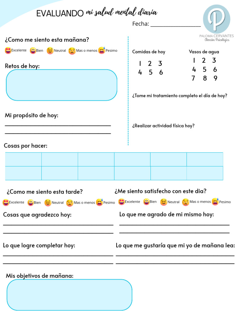 Diario de Salud Mental Diaria | PDF