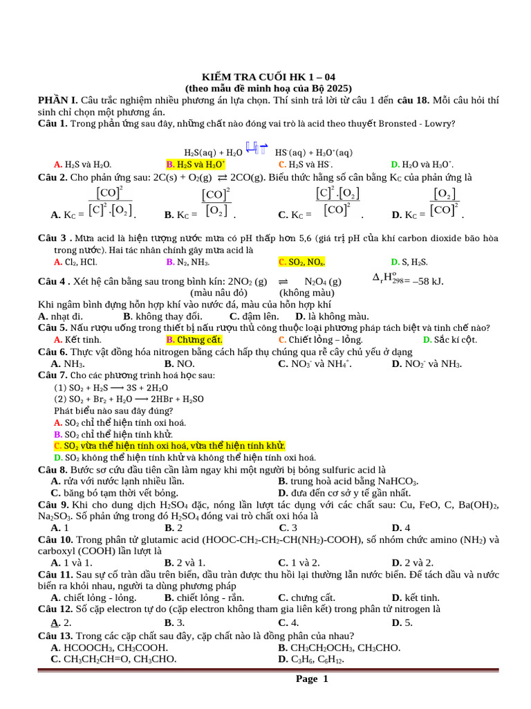 64. Cuối kì 11-L2 | PDF