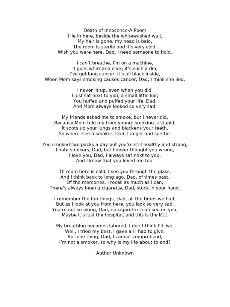 Death of Innocence A Poem | PDF