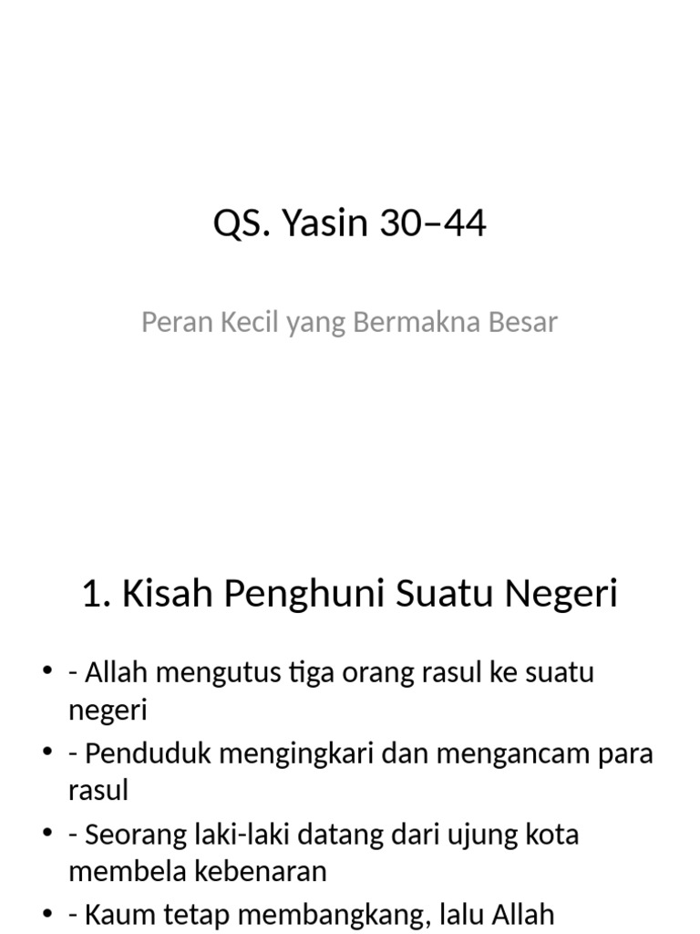 Materi QS Yasin 30-44 | PDF