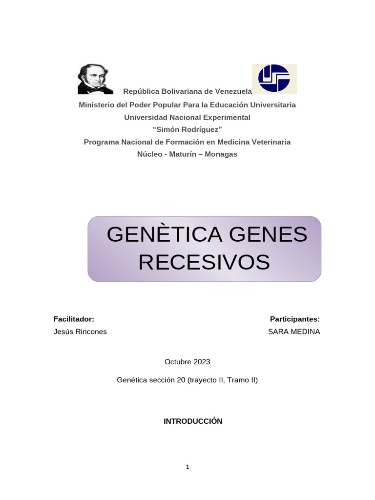 Trabajo de Genetica Genes Recesivos | PDF | Planificación de recursos ...