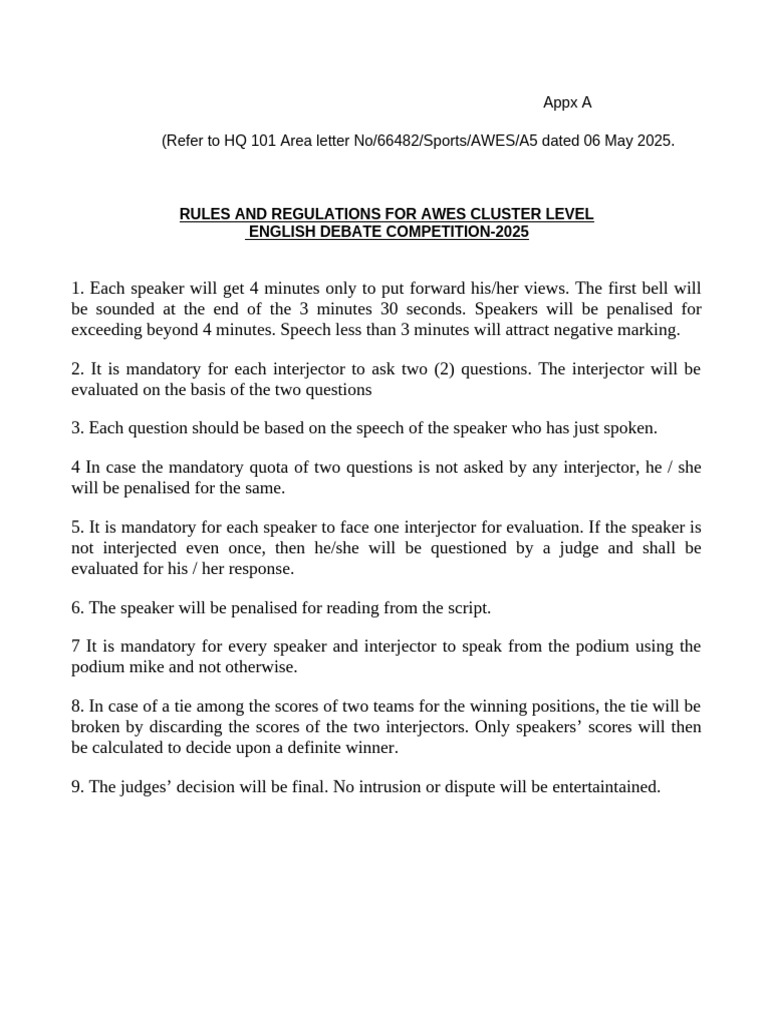 Debate Rules | PDF