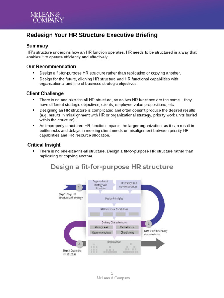 HR Redesign Your HR Structure Executive Briefing V2 | PDF | Business ...