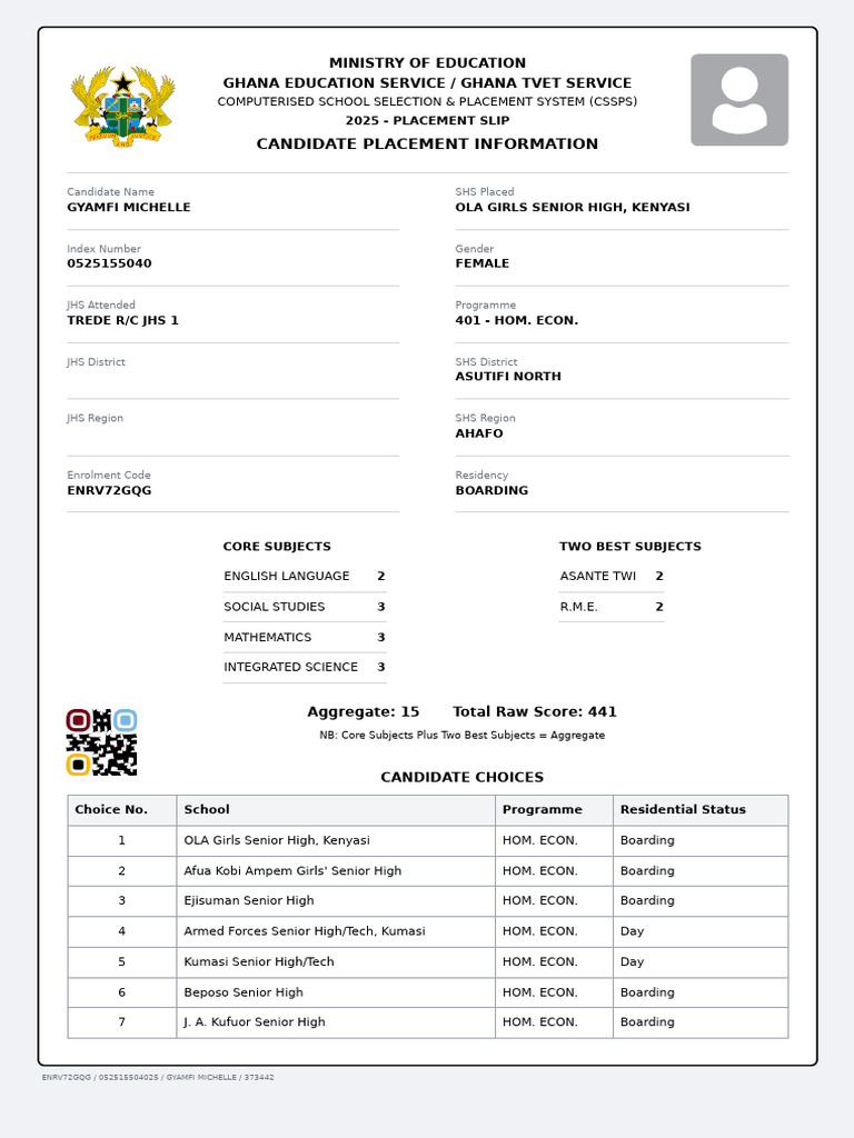Placement Slip | PDF | Ghana