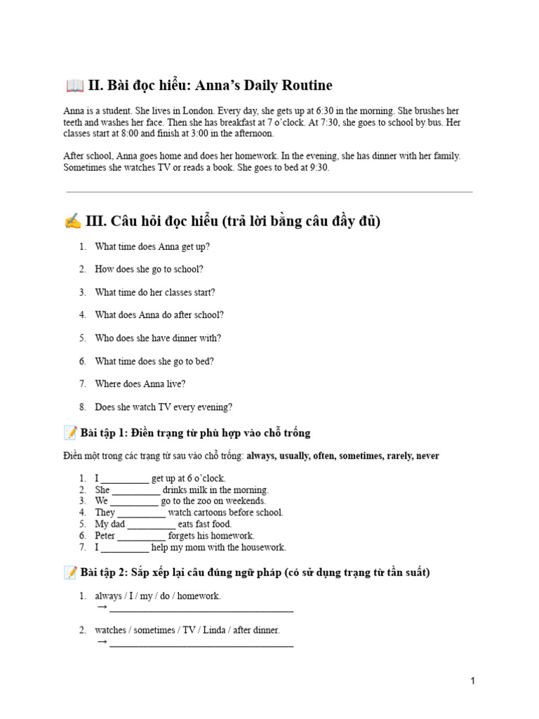 Anna's Daily Routine and Exercises | PDF | Chess Openings | Chess