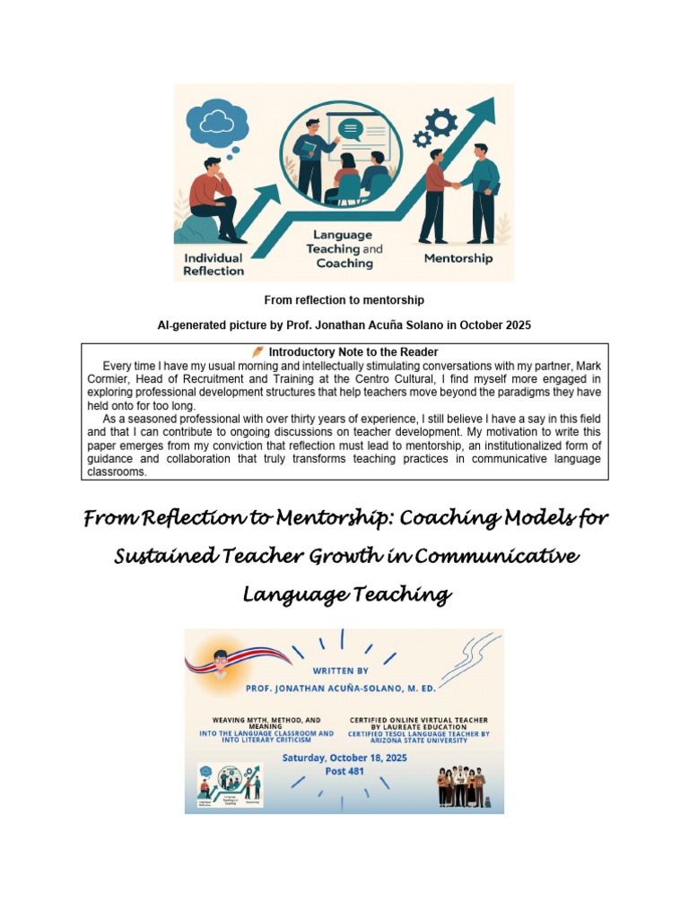 From Reflection To Mentorship Coaching Models For Sustained Teacher ...