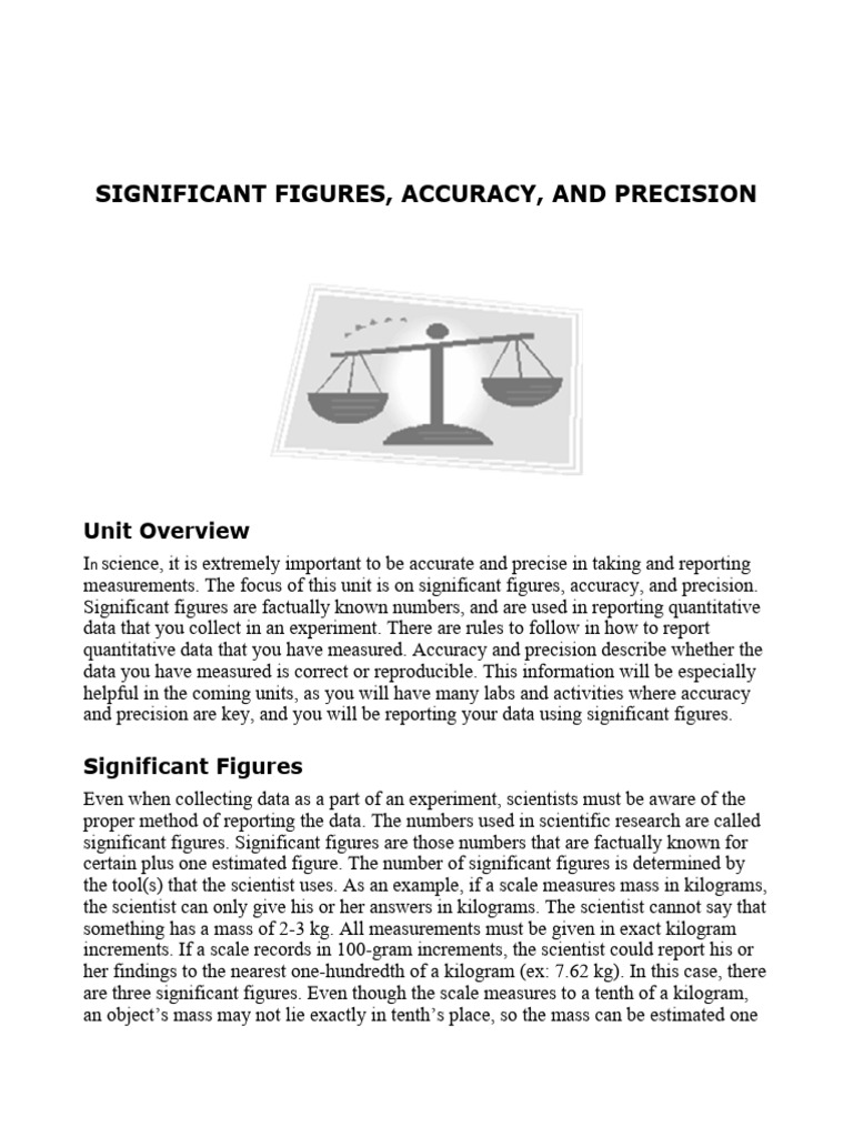 SCIPSU07 Significant Figures Precision | PDF | Significant Figures ...