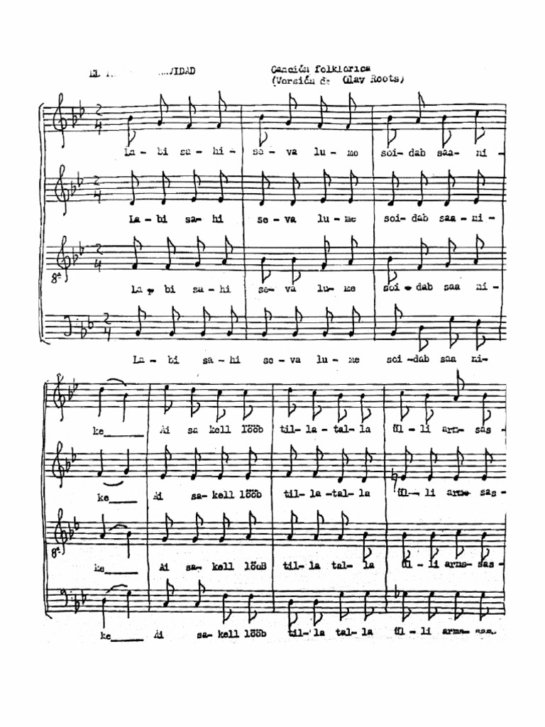 03 - 3 o 4 Voces - LEBI SAHY - Villancico Folklorico Estoniano Olav | PDF