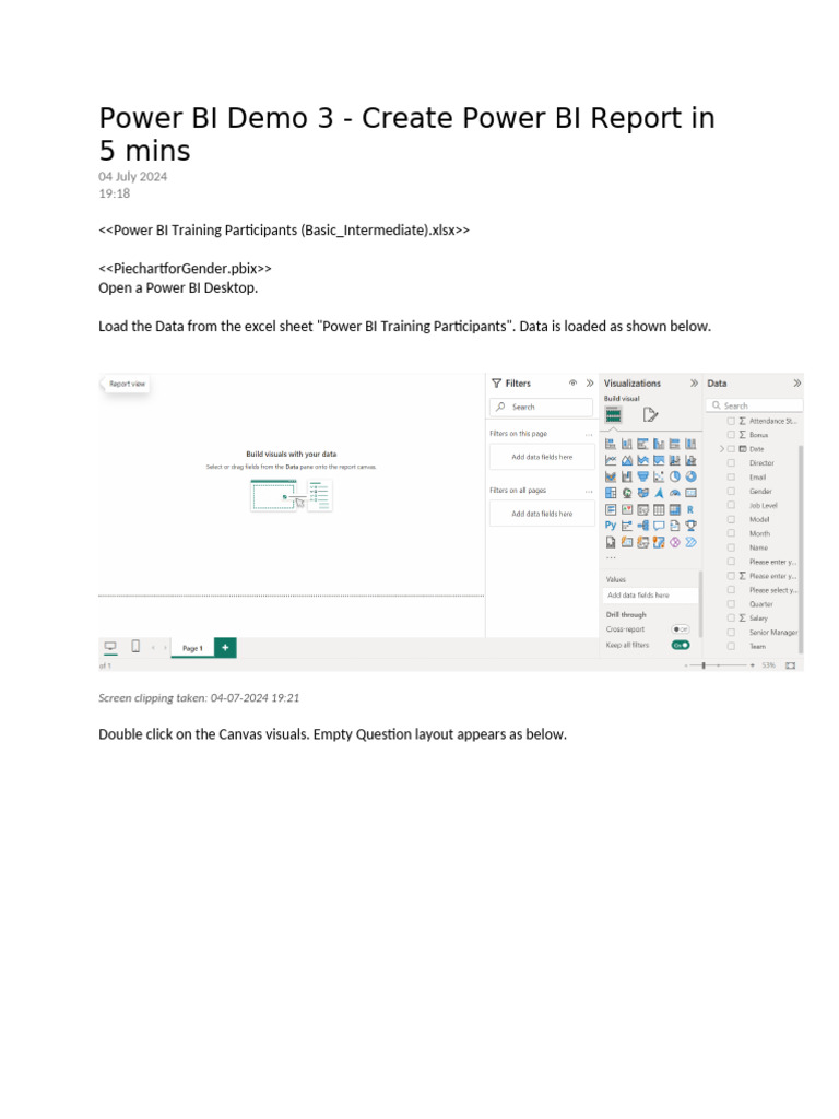 Create Power BI Report in 5 Minutes | PDF