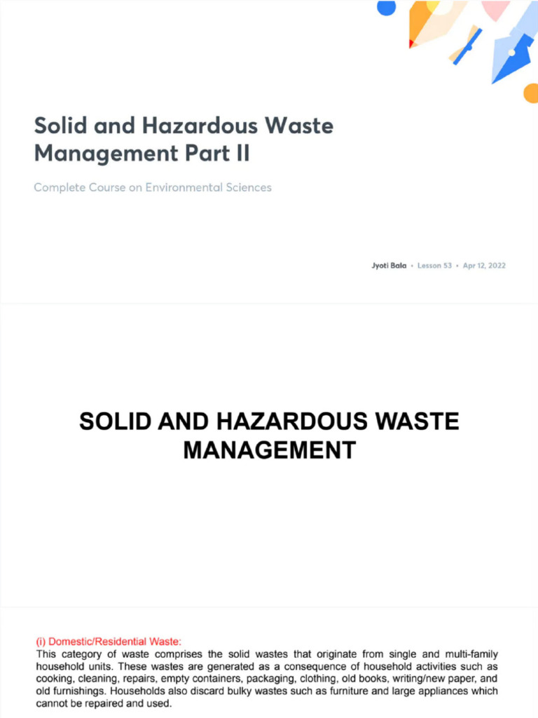 Solid and Hazardous Waste Manageme With Anno 1656866831988 | PDF