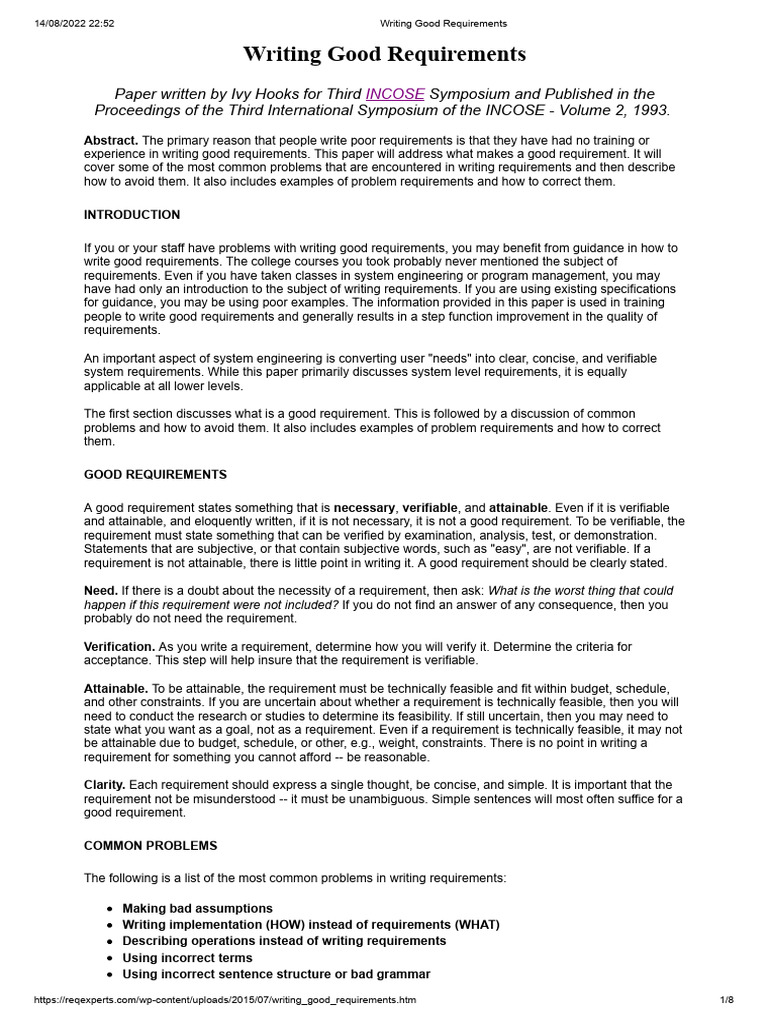 How to Write Effective Requirements | PDF | Specification (Technical ...
