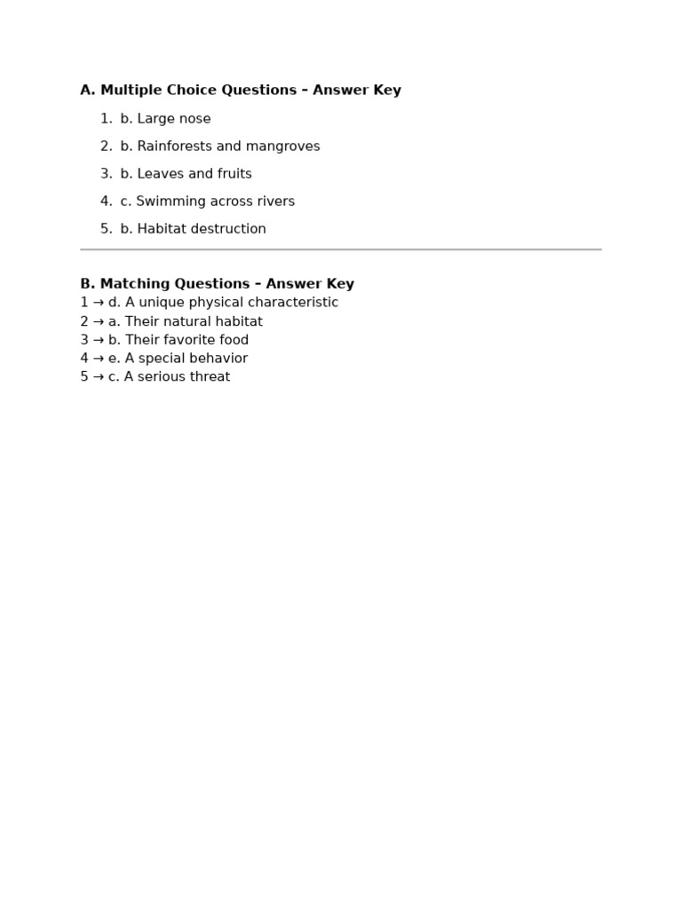 Answer Keys | PDF