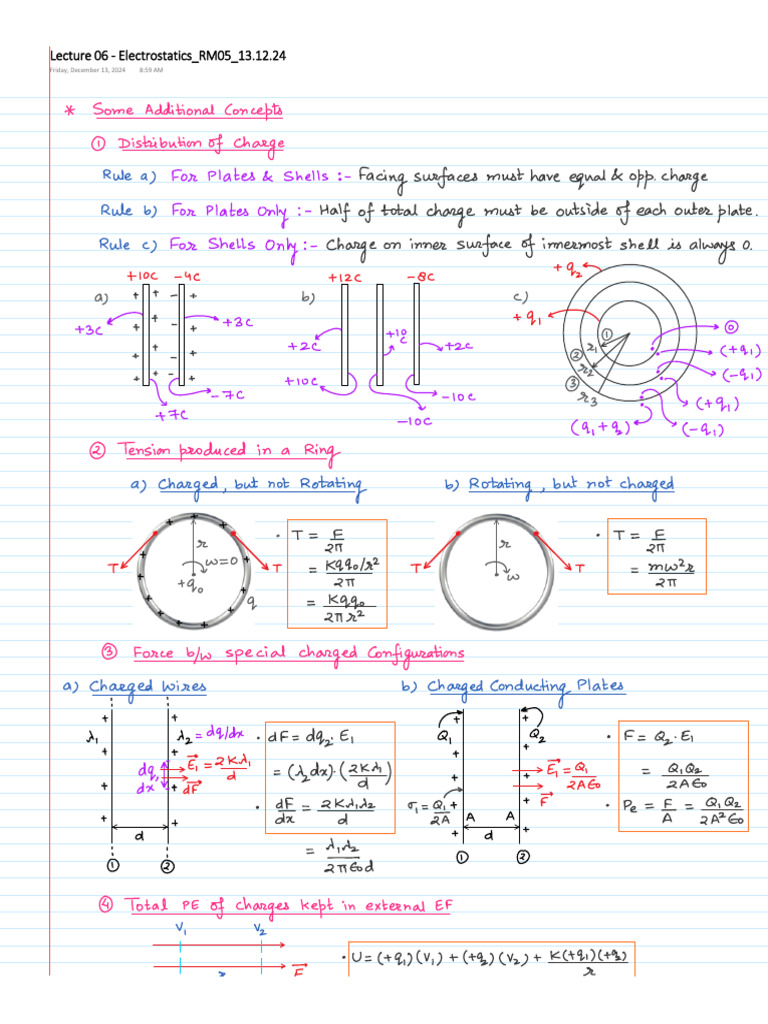 Lecture 06 - Electrostatics - RM05 - 13.12.24 | PDF