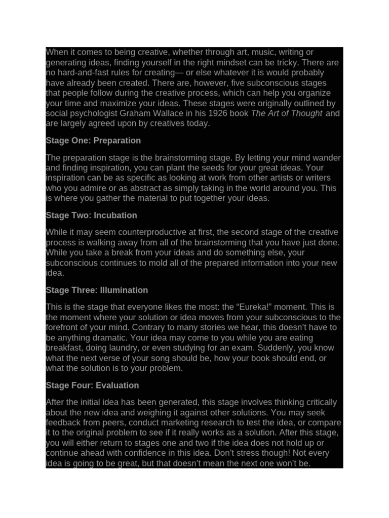 When It Comes To Being Creative | PDF | Psychology | Psychological Concepts