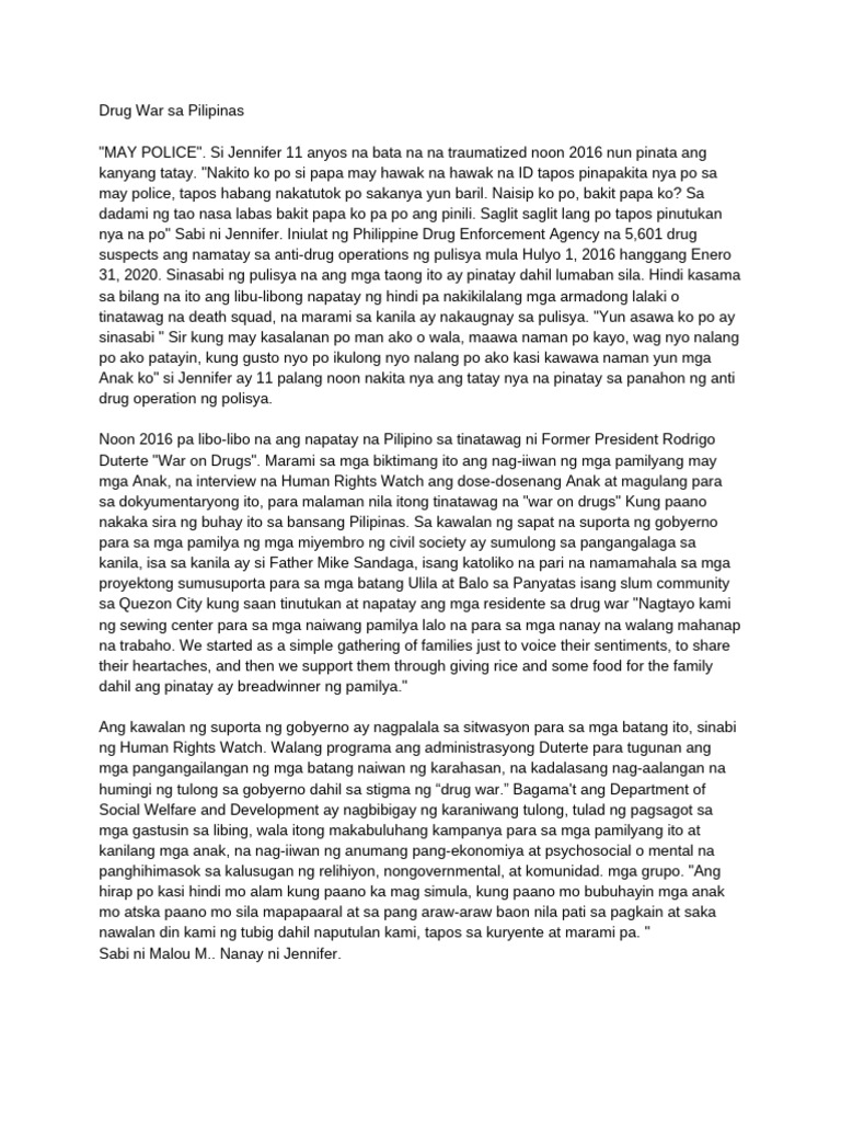 Drug War Sa Pilipinas | PDF