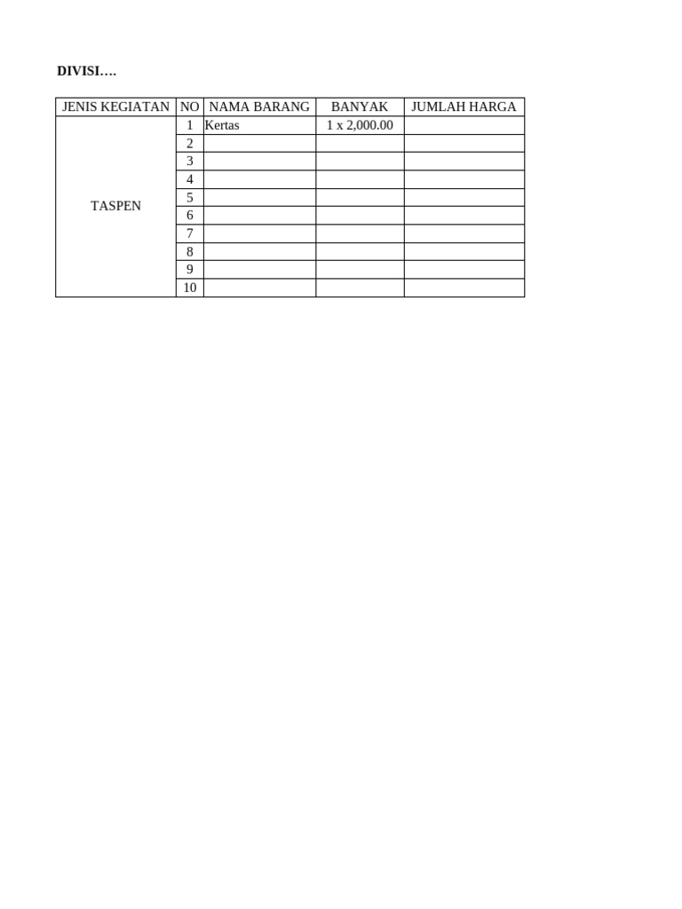 Contoh LPK Osis | PDF