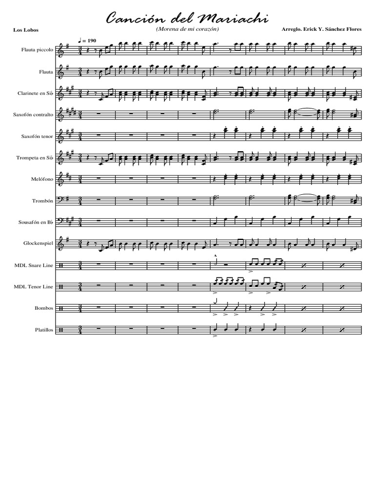Canción del Mariachi: Arreglo PDF | PDF