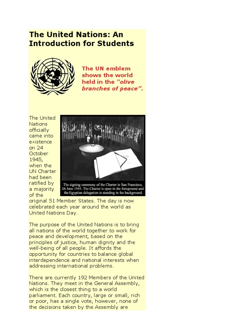 The United Nations | PDF | United Nations | International Relations