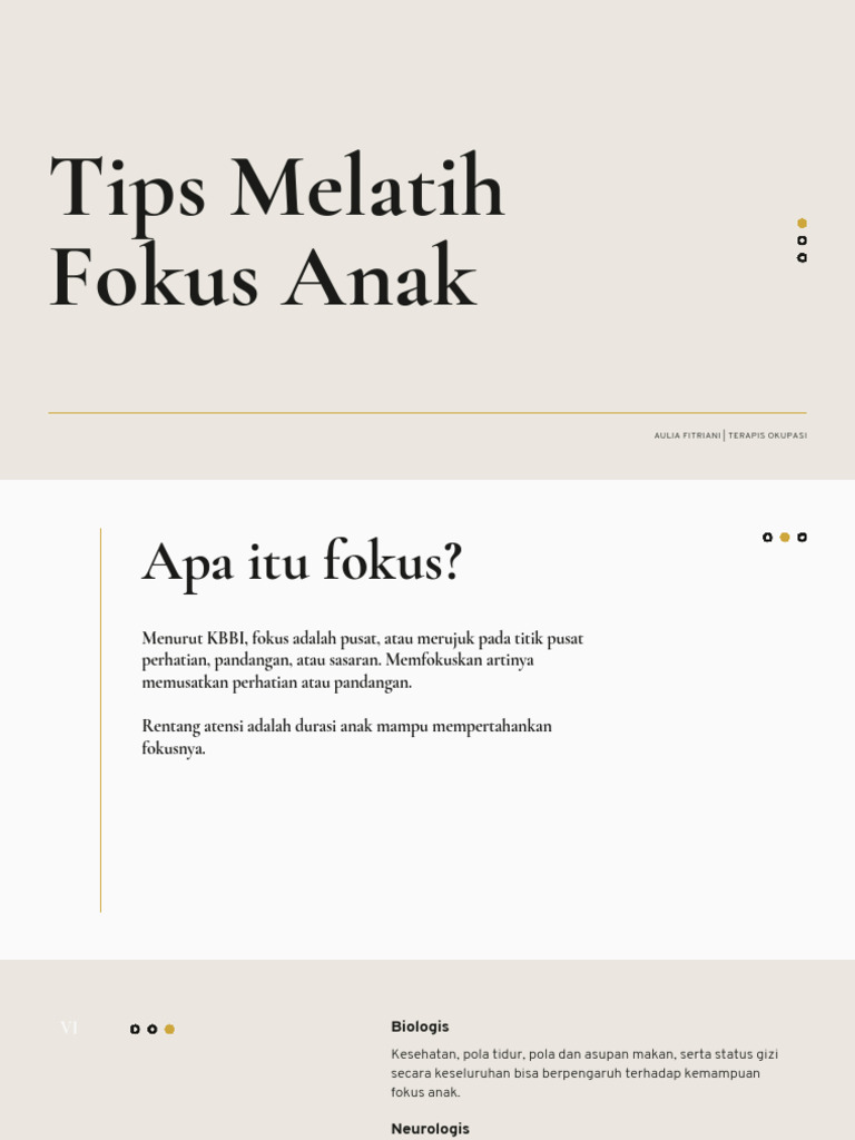 Tips Meningkatkan Fokus Anak | PDF