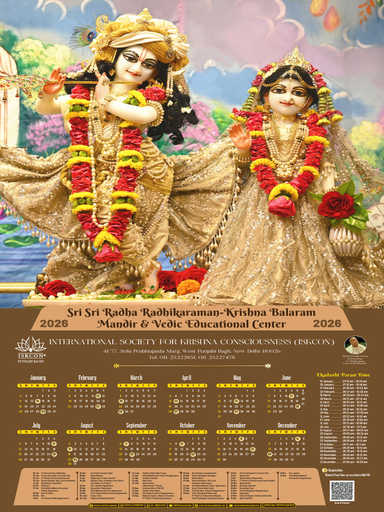 ISKCON Festival Calendar 2025-2026 | PDF | Bhakti Movement | Krishna